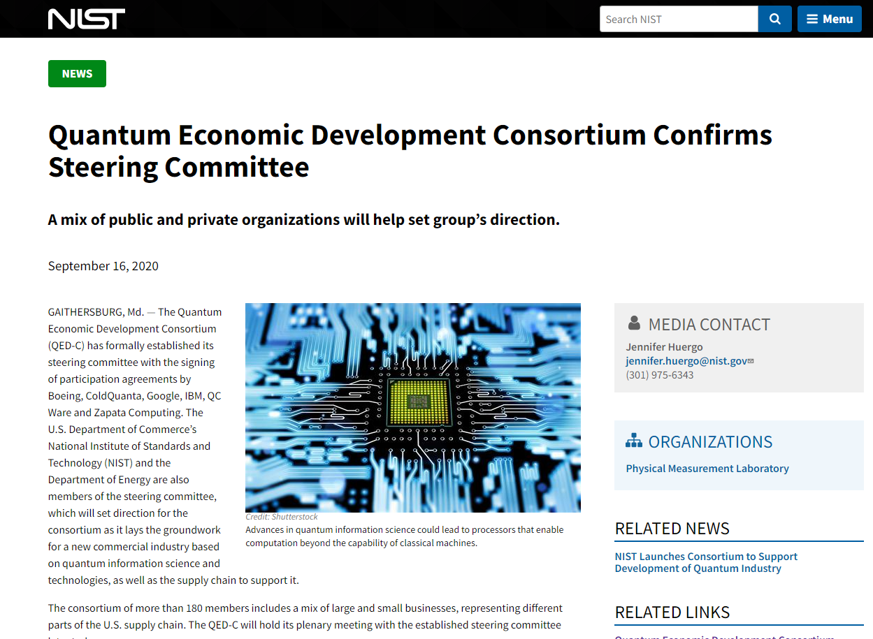 Quantum Economic Development Consortium Confirms Steering Committee ...