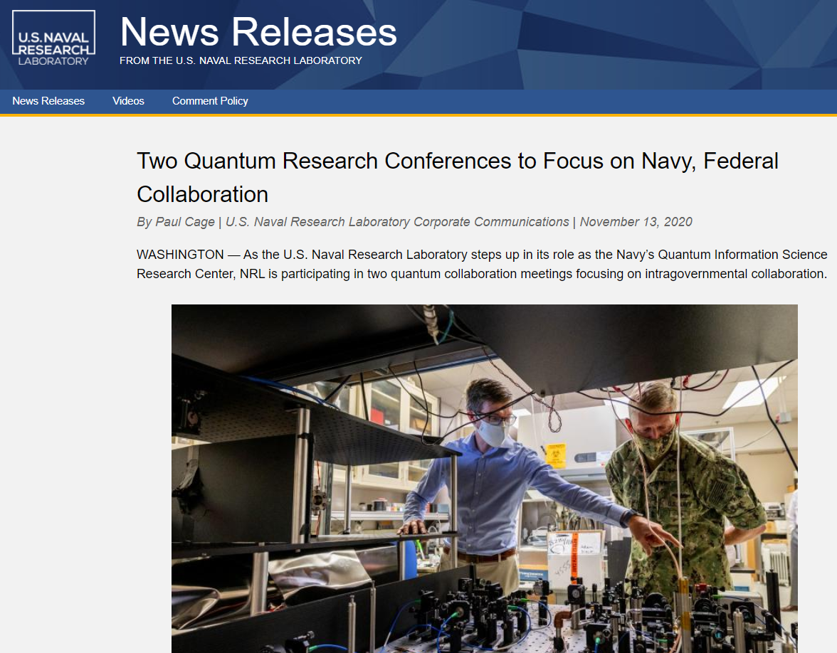 Two Quantum Research Conferences to Focus on Navy, Federal ...