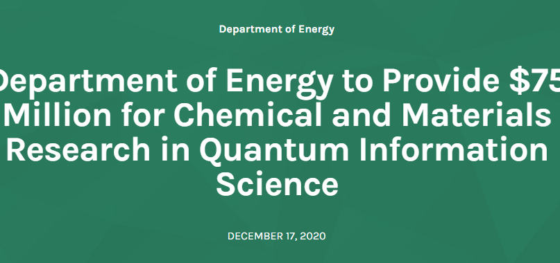 Department of Energy to Provide $75 Million for Chemical and Materials ...
