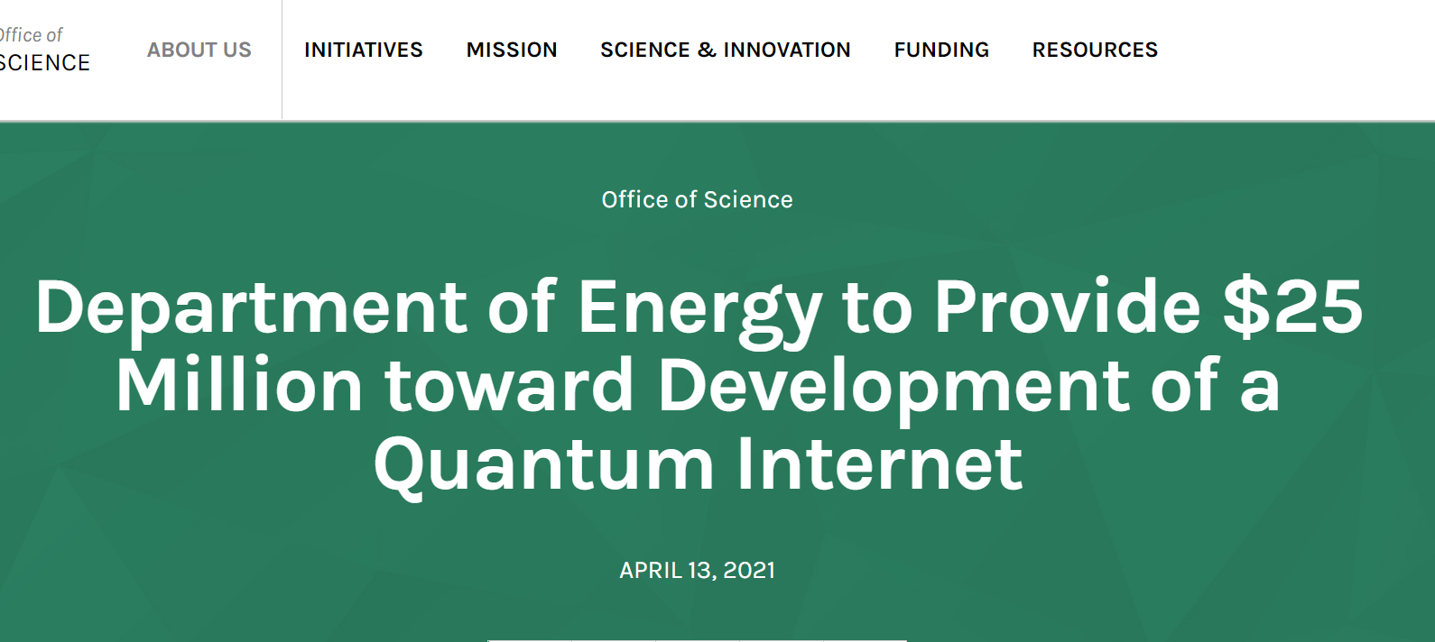 Department of Energy to Provide $25 Million toward Development of a ...