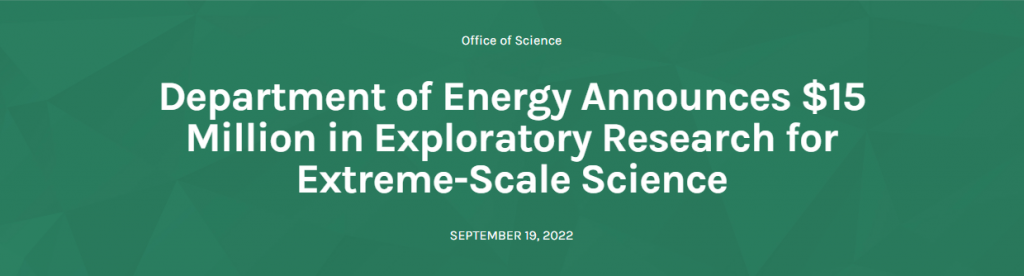Department of Energy Announces $15 Million in Exploratory Research for ... Department of Energy Announces $15 Million in Exploratory Research for ...