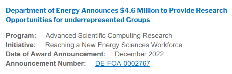 DOE Announces $4.6 Million to Provide Research Opportunities for ...